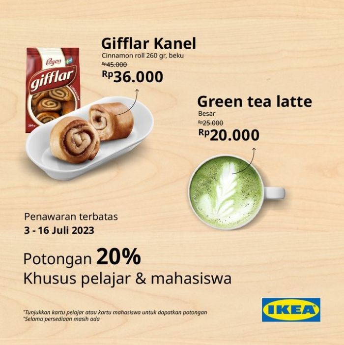 Promo IKEA Pelajar Dan Mahasiwa Pembelian Makanan Diskon 20% | Foodierate