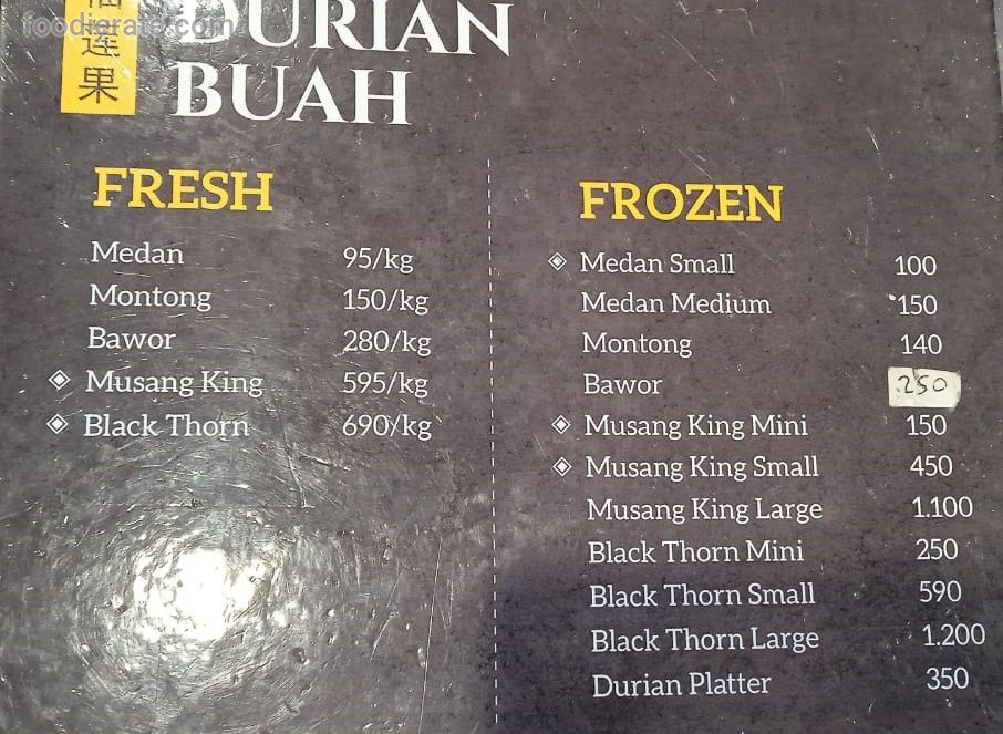 Daftar Harga Menu Durian Palace 2026 | Foodierate